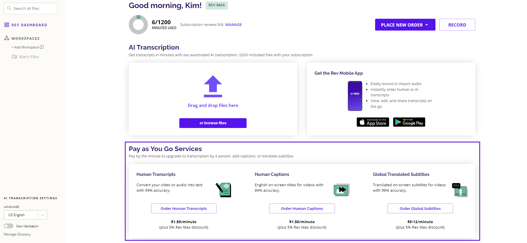 Rev Max: Getting Started Guide – Rev.com Help Center