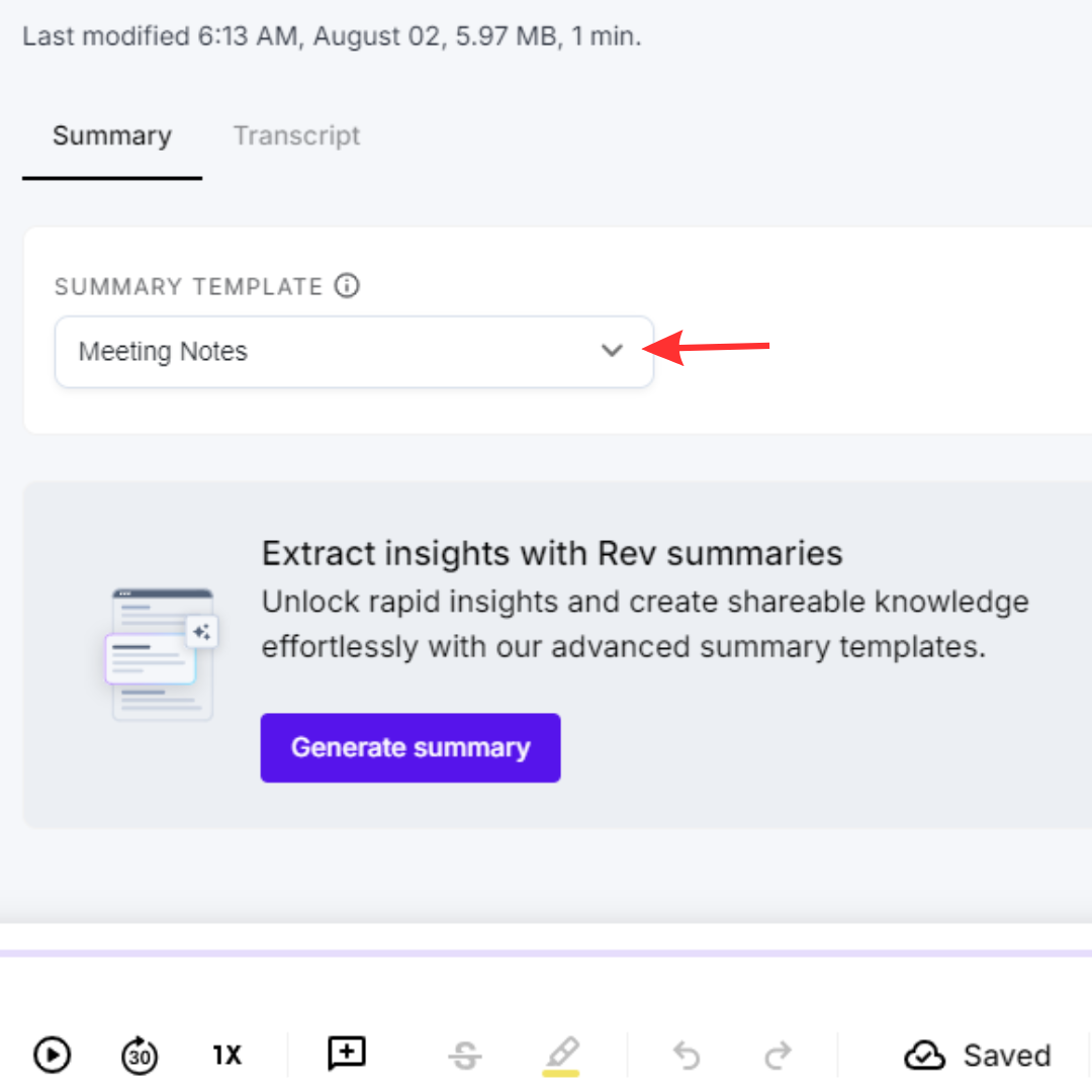 AI Summaries – Rev.com Help Center
