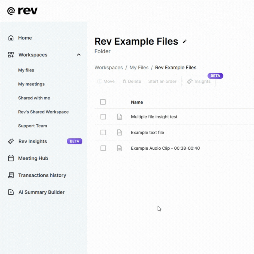 Multi-File Insights – Rev.com Help Center